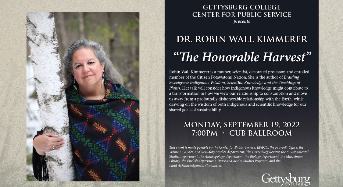 Robin Wall Kimmerer Presents Honorable Harvest Lecture | The Gettysburgian.